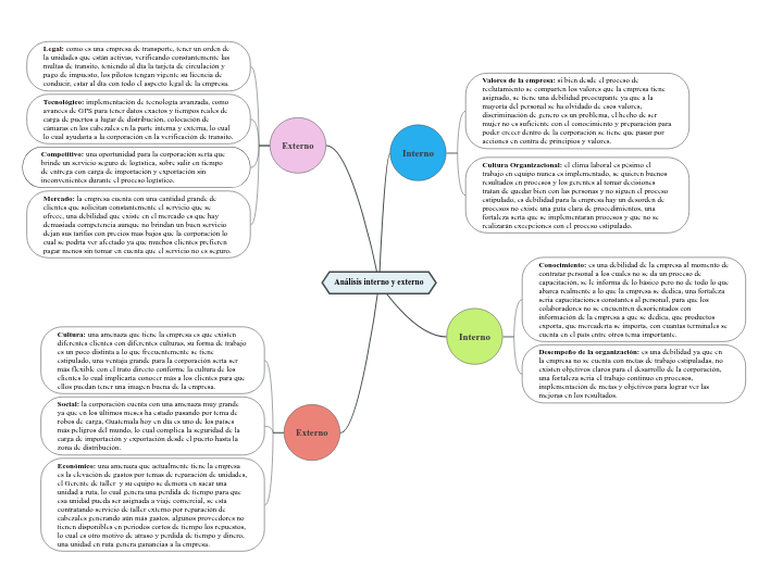 Análisis interno y externo - Mind Map